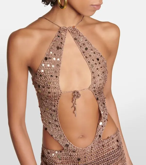 AYA MUSE Morel Sequined Maxi Dress