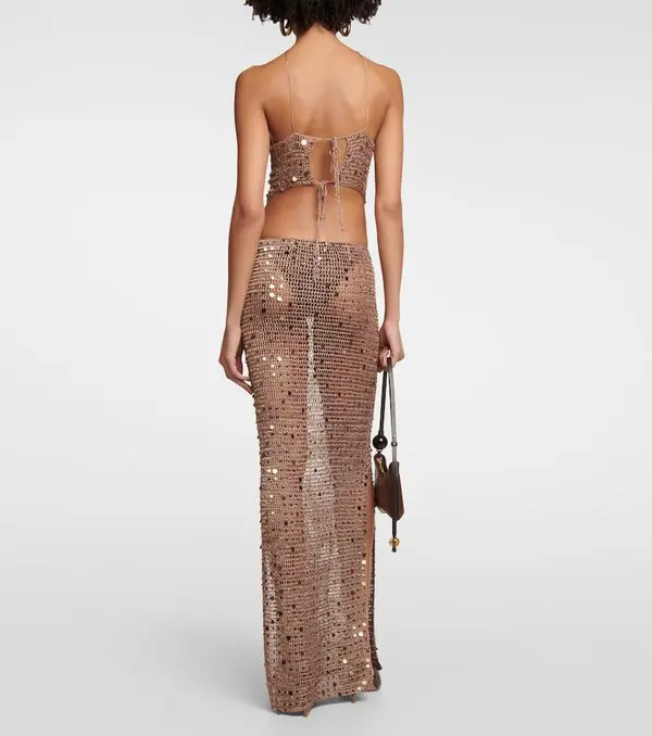 AYA MUSE Morel Sequined Maxi Dress