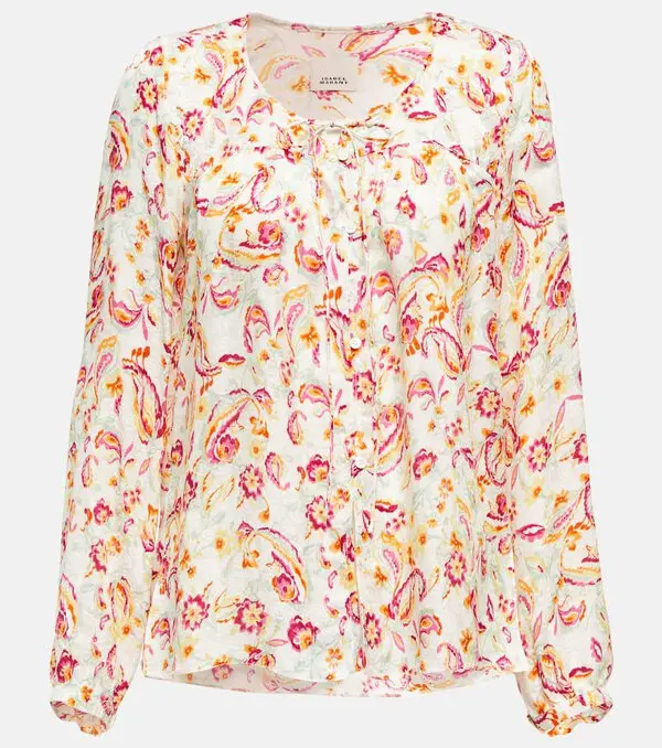 Isabel Marant Étoile Prian Printed Silk-blend Blouse