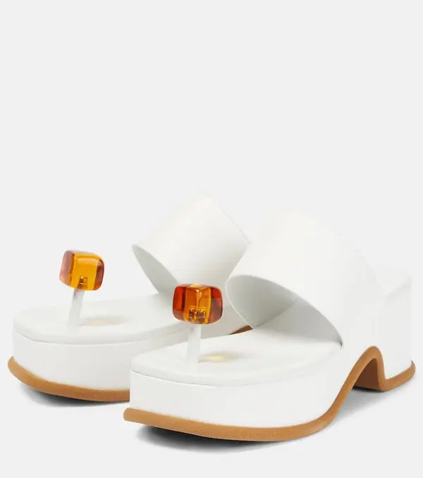 Dries Van Noten Leather Sandals - White