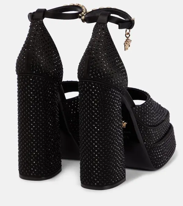 Versace Medusa Aevitas Embellished Platform Sandals