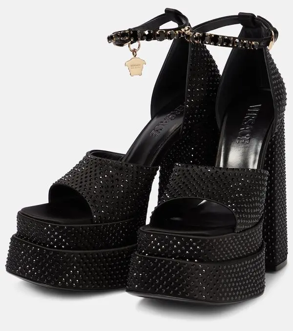 Versace Medusa Aevitas Embellished Platform Sandals