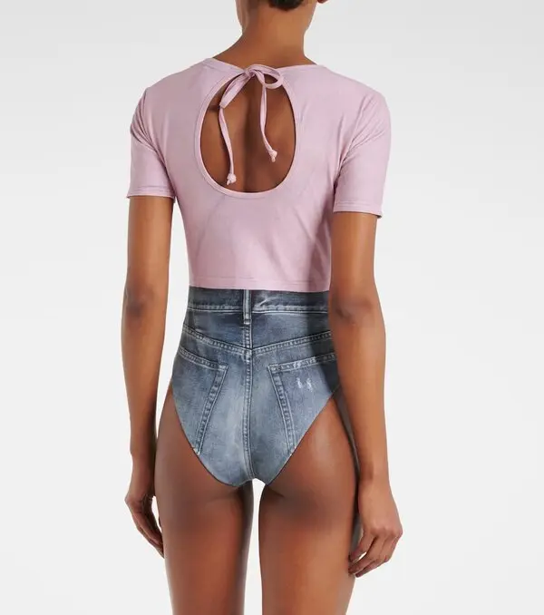 Acne Studios Etee Printed Rashguard Swimsuit