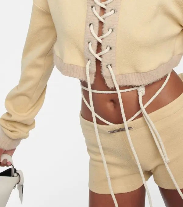 DIDU Cropped Fleece Hoodie