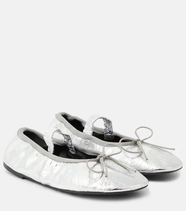 Proenza Schouler Metallic Leather Ballerina Flats
