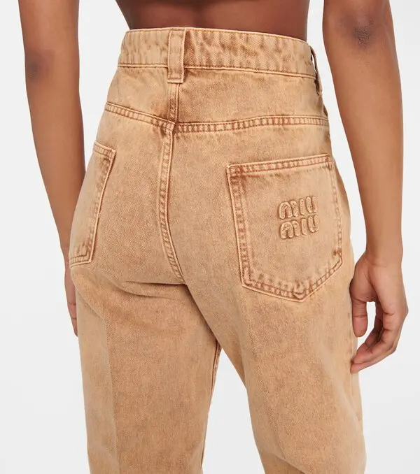 Miu Miu Marbleized Straight Leg Jeans