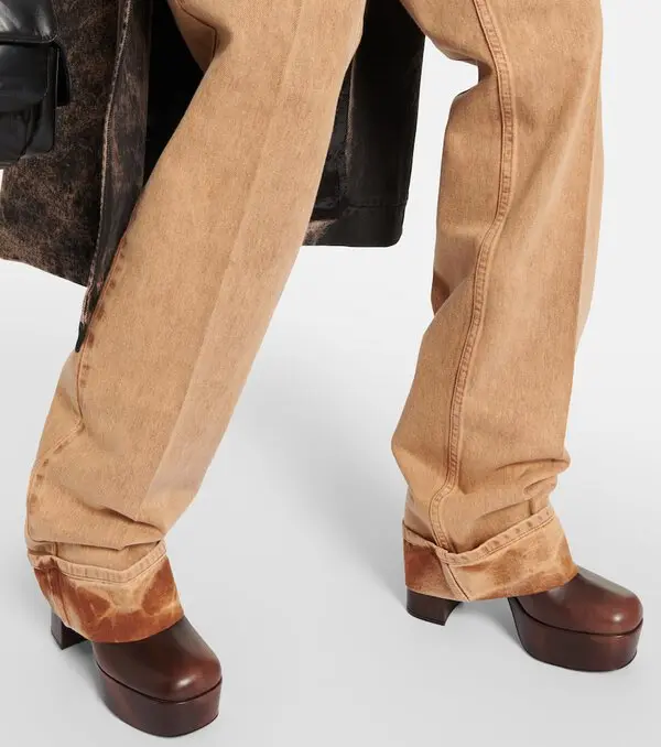 Miu Miu Marbleized Straight Leg Jeans