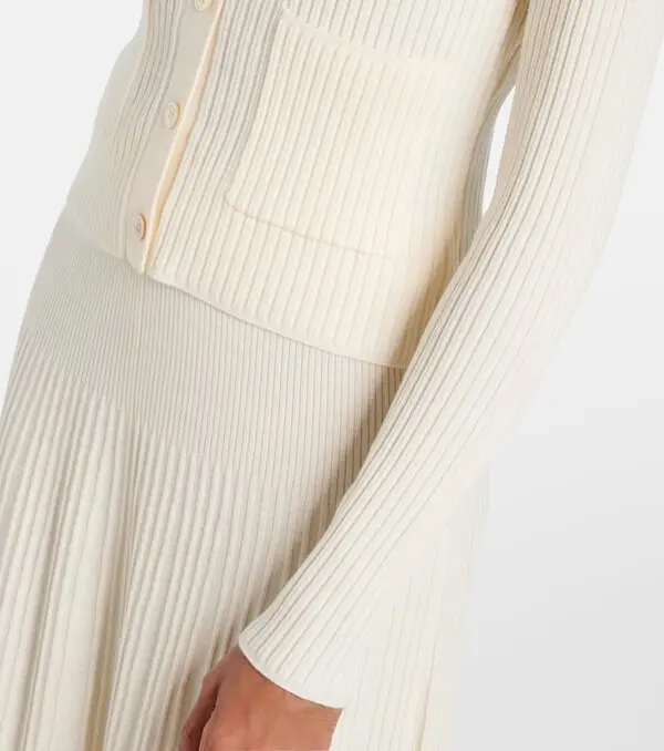 JOSEPH Ribbed-knit Wool Cardigan