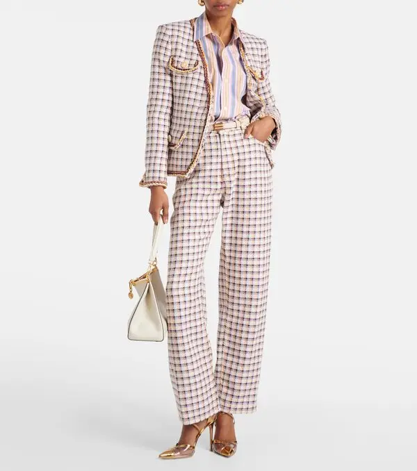 Etro Checked Wide-leg Pants