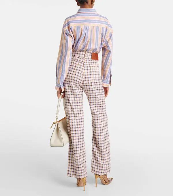 Etro Checked Wide-leg Pants