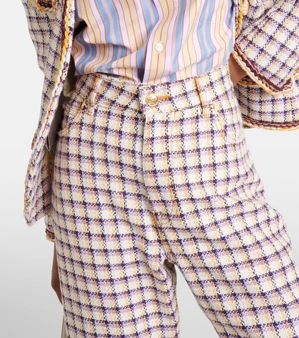 Etro Checked Wide-leg Pants