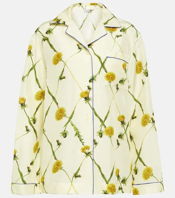 Burberry Floral Silk Poplin Pajama Shirt - Multicoloured