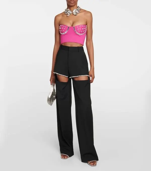 AREA Crystal-embellished Bustier