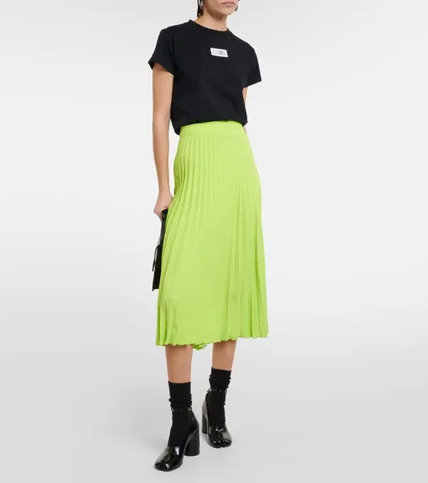 MAISON MARGIELA Pleated Midi Skirt - Green