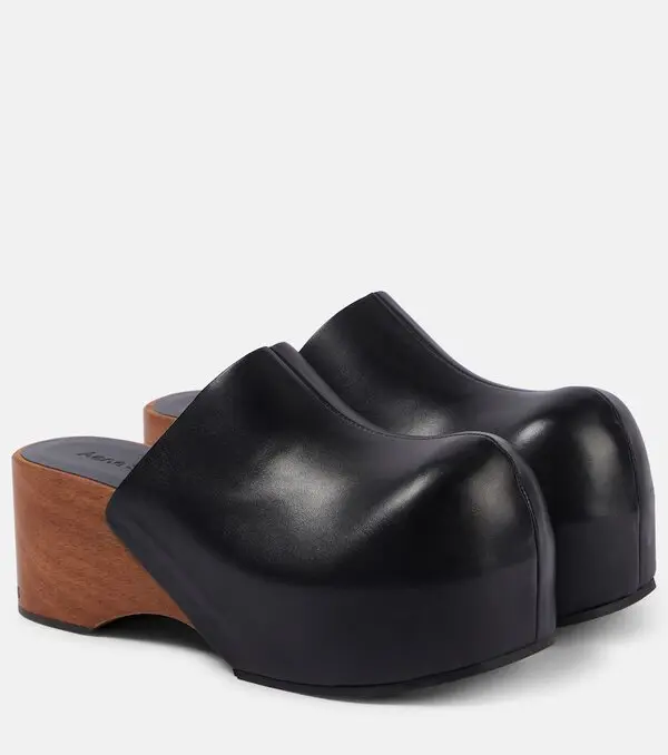 Acne Studios Leather Clogs - Black