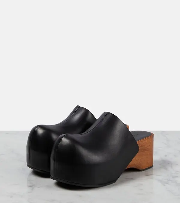 Acne Studios Leather Clogs - Black