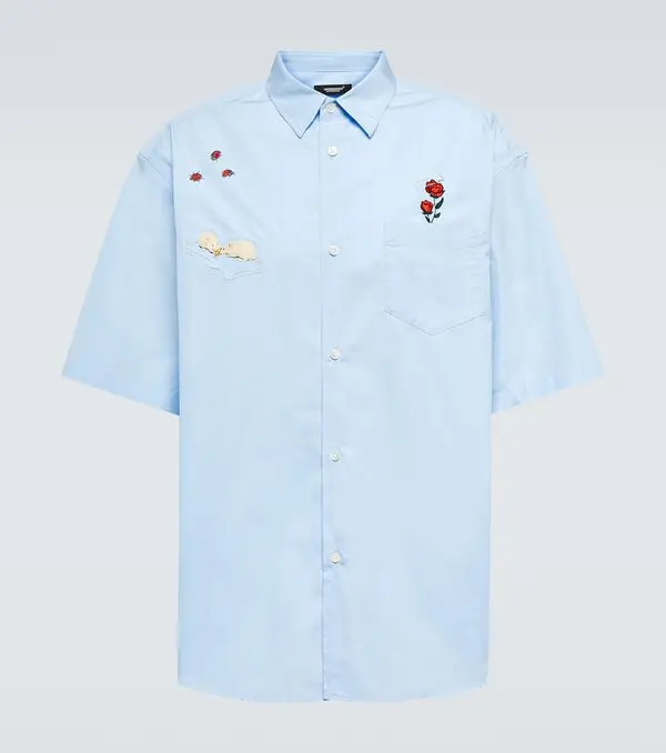Undercover Embroidered Cotton Poplin Shirt