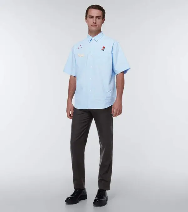 Undercover Embroidered Cotton Poplin Shirt