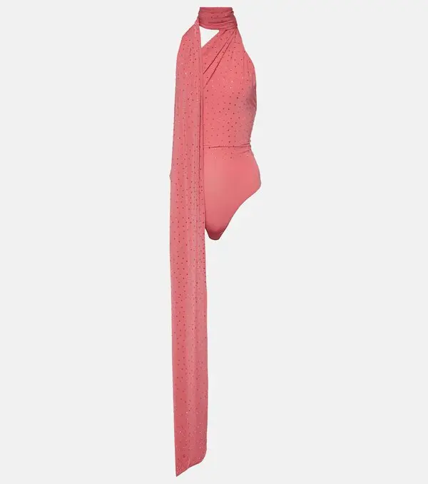 Alex Perry Crystal-embellished Jersey Bodysuit