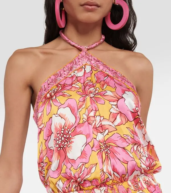 Poupette St Barth Isabelle Printed Halterneck Jumpsuit