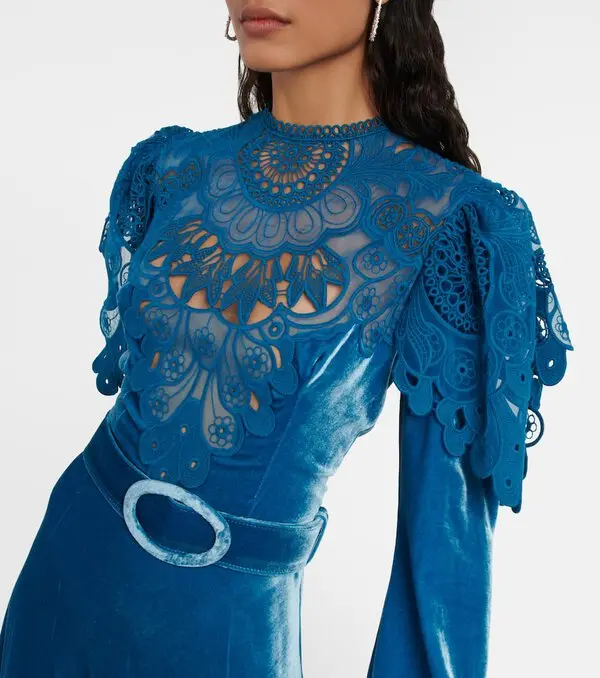 Costarellos Velvet Maxi Gown