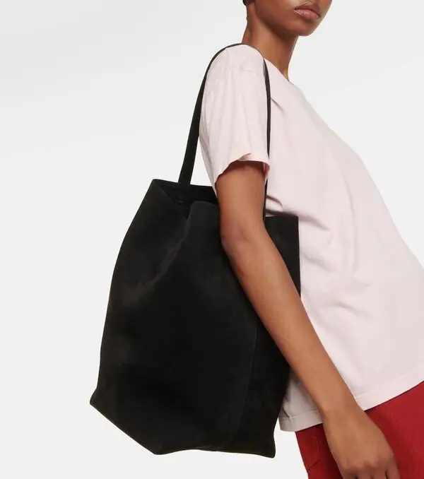 THE ROW N/s Park Large Leather Tote Bag - Black
