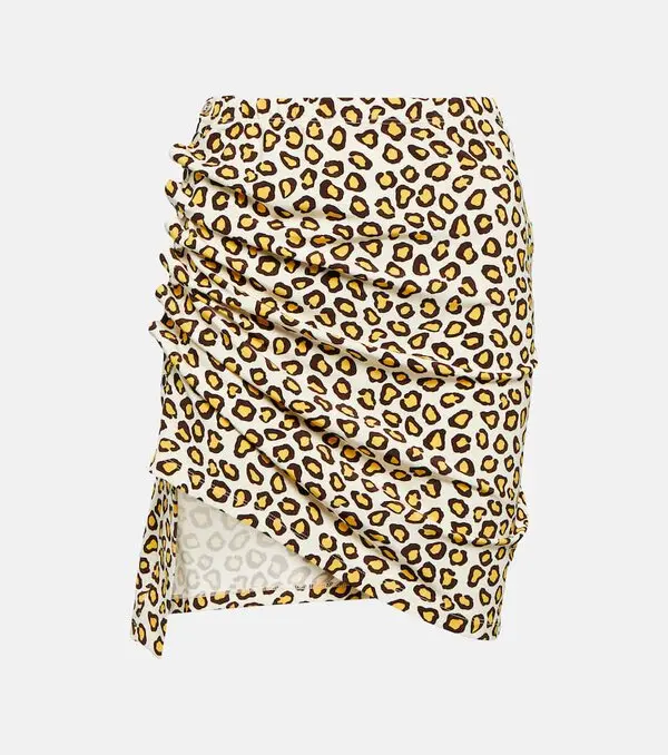 Rabanne Leopard-print Jersey Miniskirt
