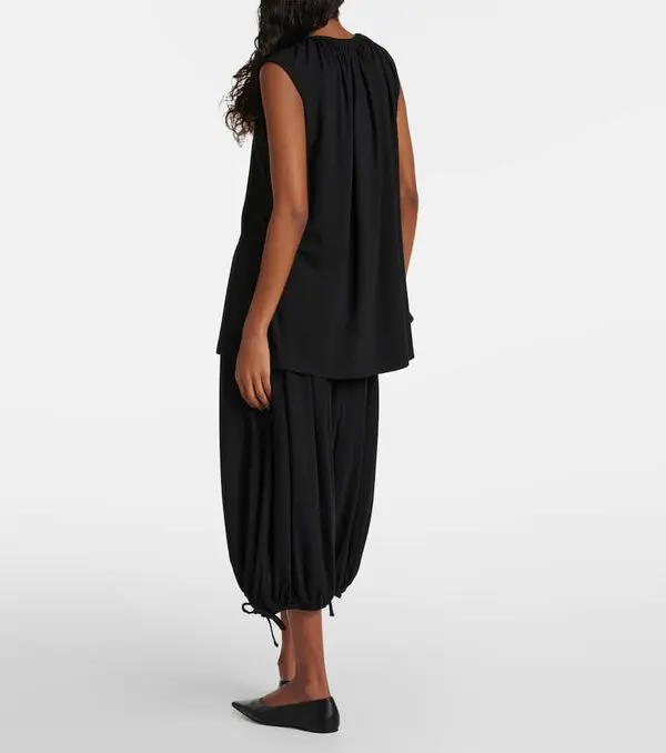 TOTEME Gathered Jersey Top - Black