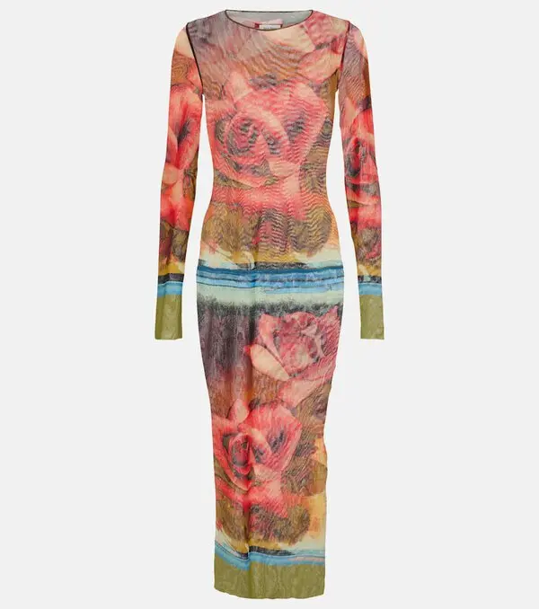 JEAN PAUL GAULTIER Floral Midi Dress - Red