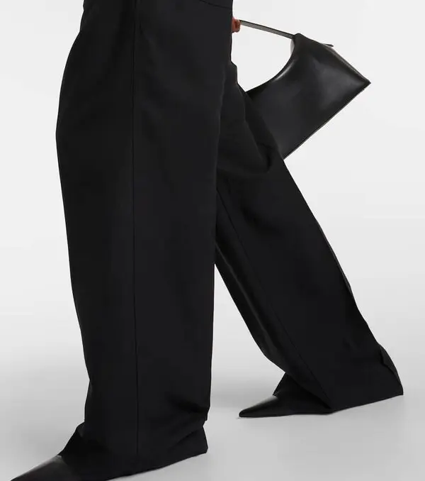 TOTEME Lyocell And Linen Wide-leg Pants - Black