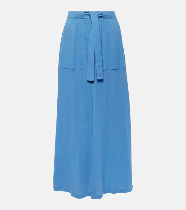 Max Mara Mia Linen-blend Maxi Skirt - Blue