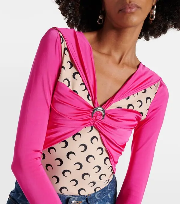MARINE SERRE Regenerated Jersey Bodysuit