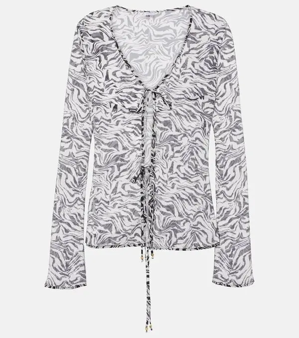 BANANHOT Vanessa Zebra-print Beach Cover-up - Black