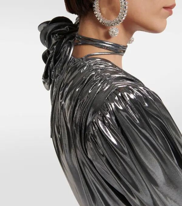 Magda Butrym Applique Metallic Blouse - Silver