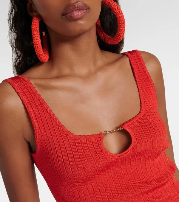 Jacquemus La Mini Robe Sierra Ribbed-knit Minidress - Orange