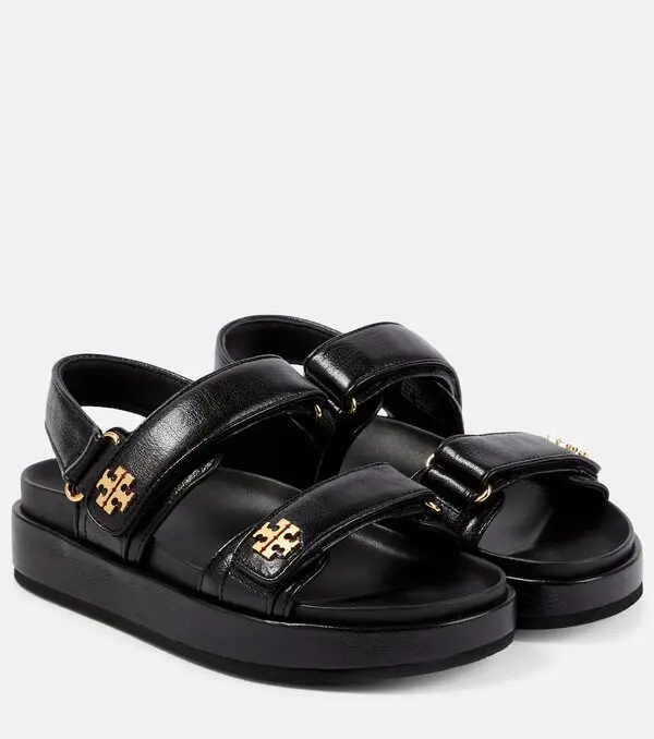 Tory Burch Kira Leather Platform Sandals - Black