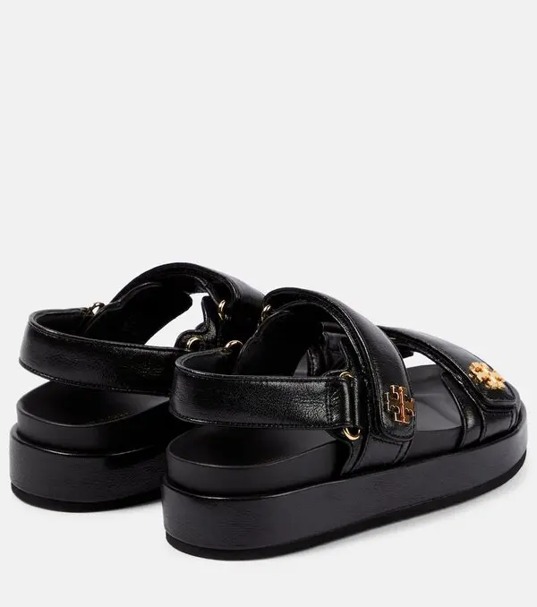 Tory Burch Kira Leather Platform Sandals - Black
