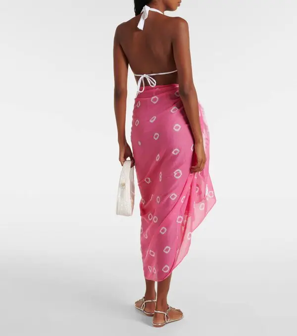 Anna Kosturova Tie-dye Cotton Beach Cover-up