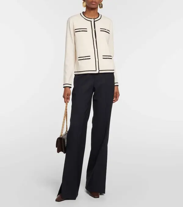 Tory Burch Kendra Wool Cardigan - White