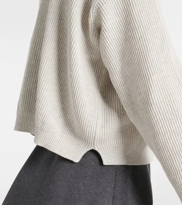 Brunello Cucinelli Ribbed Cotton Polo Sweater - White