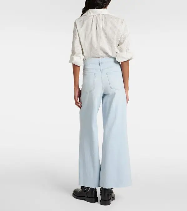 FRAME Le Palazzo Cropped Wide-leg Jeans - Blue