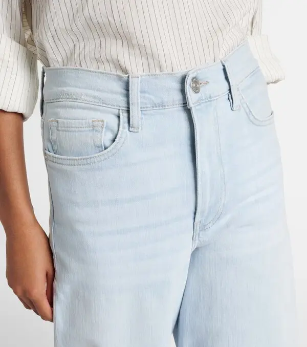 FRAME Le Palazzo Cropped Wide-leg Jeans - Blue
