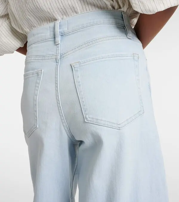 FRAME Le Palazzo Cropped Wide-leg Jeans - Blue