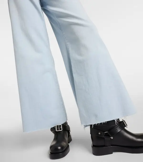FRAME Le Palazzo Cropped Wide-leg Jeans - Blue