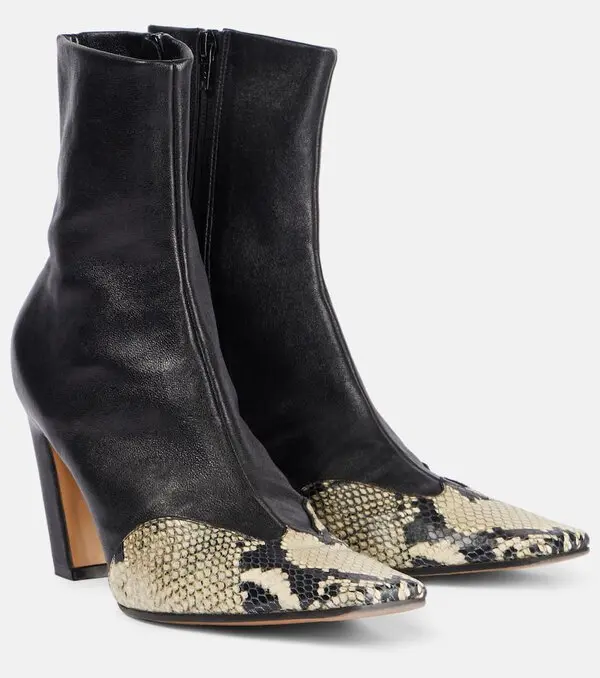 Khaite Nevada Leather Ankle Boots - Multicoloured