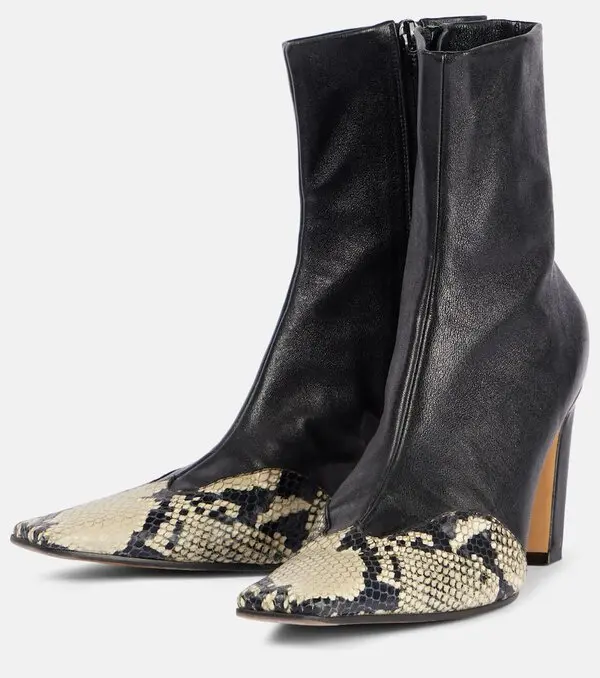 Khaite Nevada Leather Ankle Boots - Multicoloured