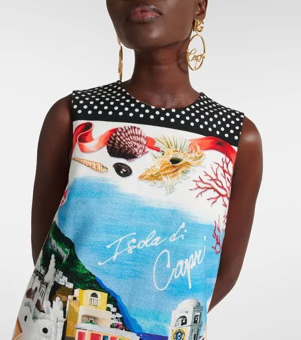 Dolce & Gabbana Capri Printed Cotton Minidress