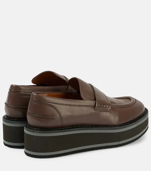 Clergerie Bahati Leather Platform Loafers