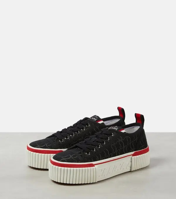 CHRISTIAN LOUBOUTIN Super Pedro Cl Platform Lace-up Sneakers - Black