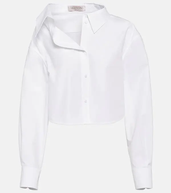Valentino Garavani Asymmetric Cropped Cotton Shirt